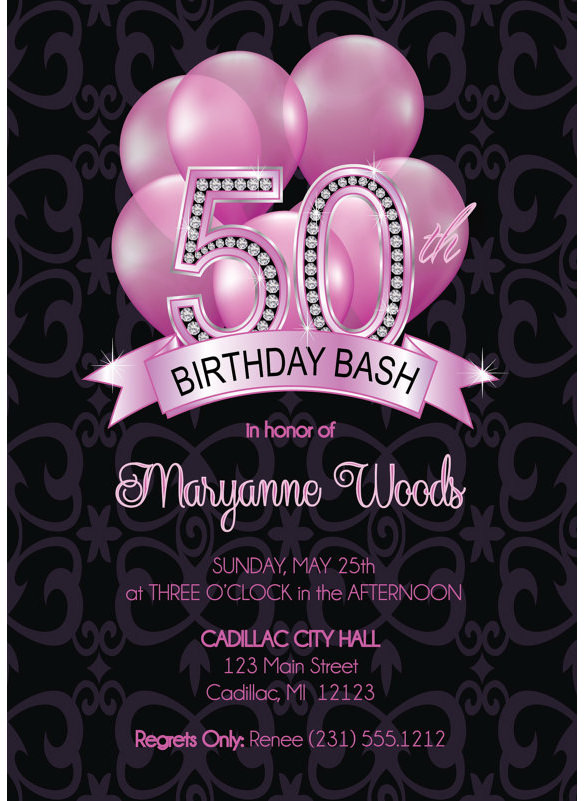50Th Birthday Party Invites Free Templates DocTemplates