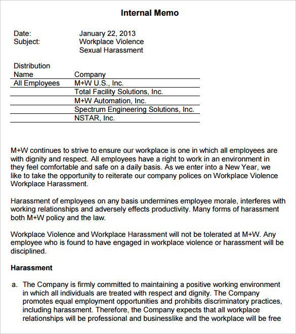 Internal Memo Template - 23+ Word, PDF, Google Docs Documents Download
