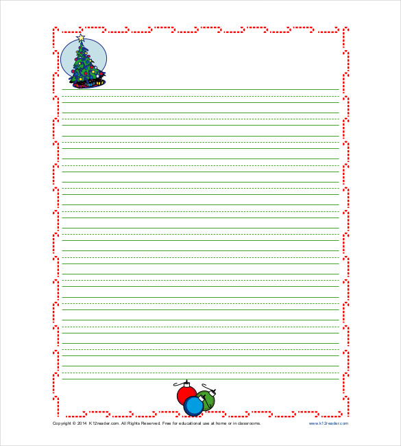Christmas Writing Paper Free Printable