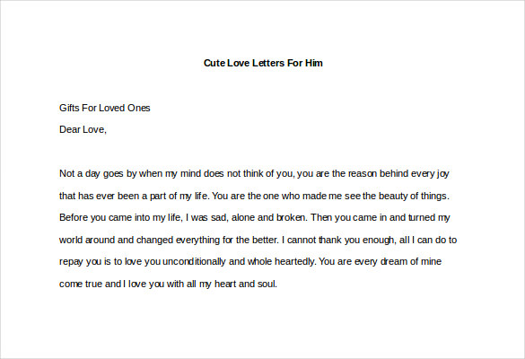Love Letters For Him - 25+ Free Word, PDF Documents Download