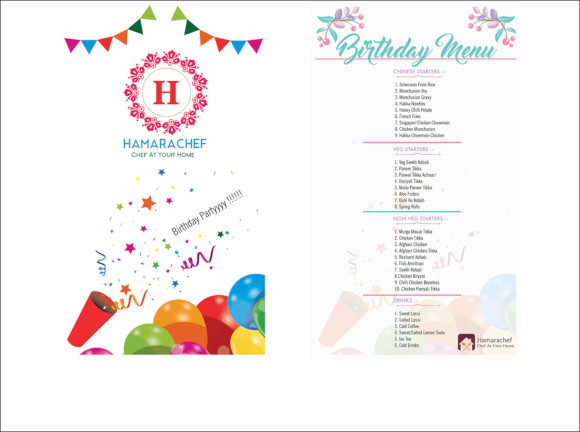 Sample Birthday Menu Templates