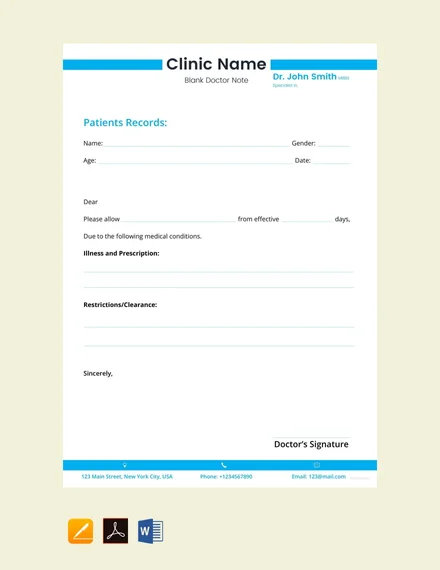 35+ Doctors Note Templates - Word, PDF, Apple Pages, Google Docs