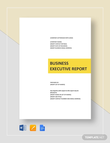 Executive Report Template - 15+ Free Sample, Example, Format Download ...