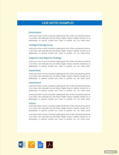 Case Notes Template - 7+ MS Word | Google Docs | Apple Pages | PDF