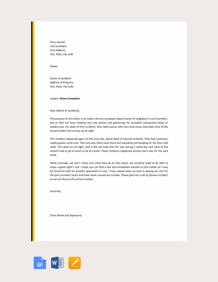 11 Tenant Complaint Letters PDF DOC Apple Pages