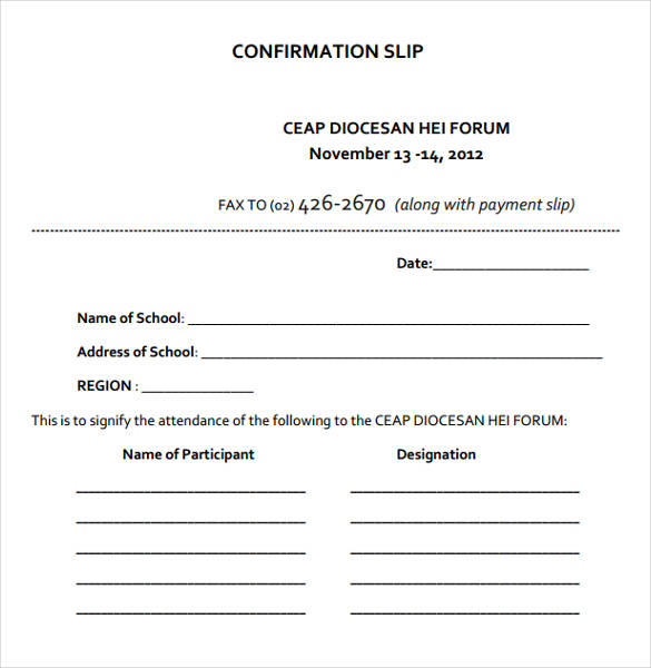 Slip Template - 13+ Free Word, Excel, PDF Documents Download!