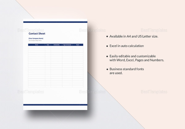 13+ Contact Sheet Templates - DOC, PDF
