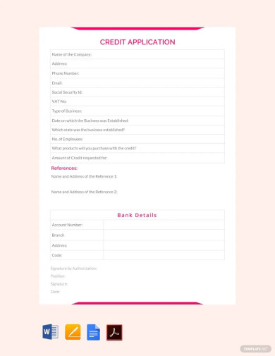 Credit Application Template - 35 + Examples in PDF, Word, Google Docs ...