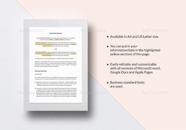 25+ Distribution Agreement Templates – Free Word, PDF Format Download