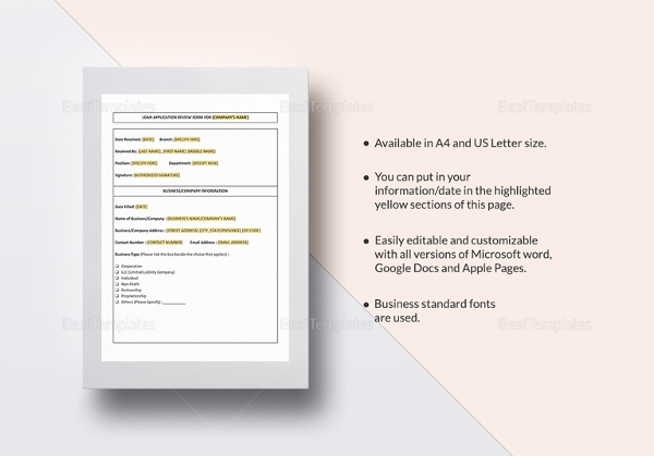 10+ Loan Application Templates - PDF, DOC