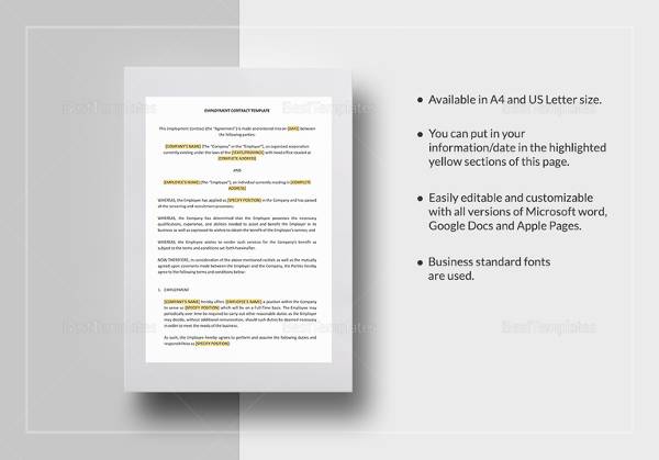 24+ Contract Agreement Templates – Word, PDF, Pages