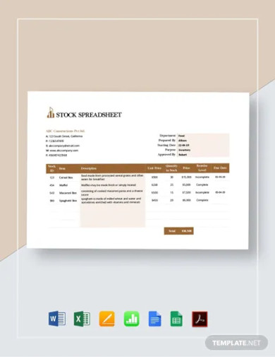 10+ Sample Stock Spreadsheet Templates