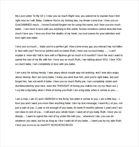 12 Love Letter Templates To Girlfriend