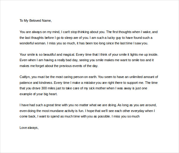 12+ Love Letter Templates to Girlfriend