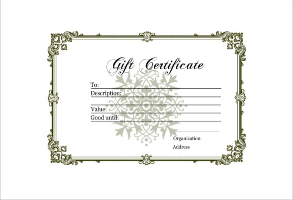 12+ Blank Gift Certificate Templates – Free Sample, Example Format ...