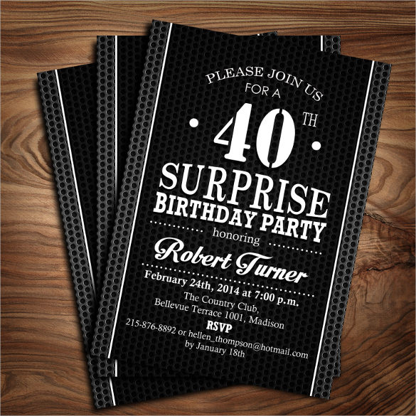 26 40th Birthday Invitation Templates PSD AI