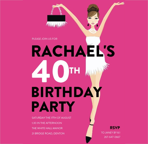 26 40th Birthday Invitation Templates PSD AI