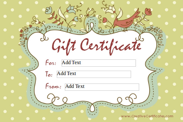 Free Diy Gift Certificate Printable