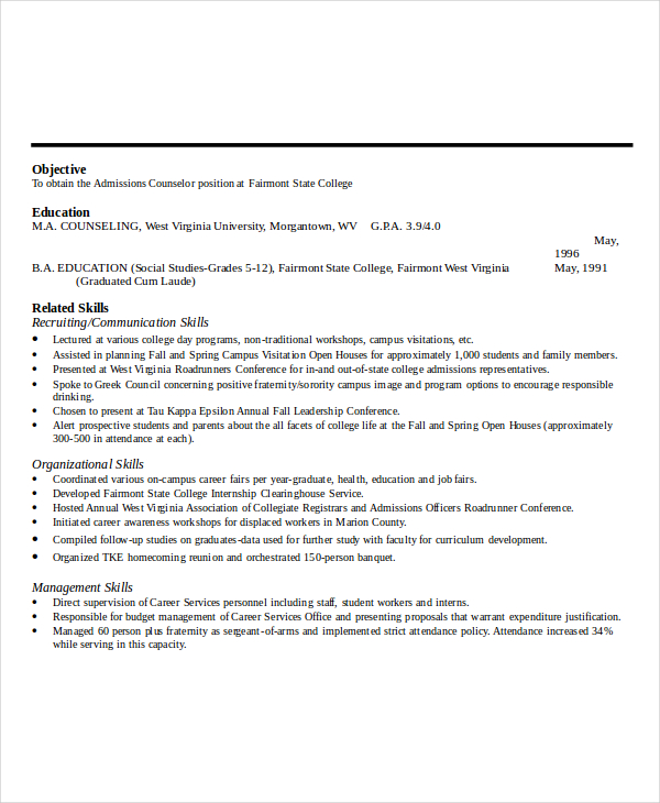 Microsoft Work Resume Template - 8+ Free Word, PDF Documents Download