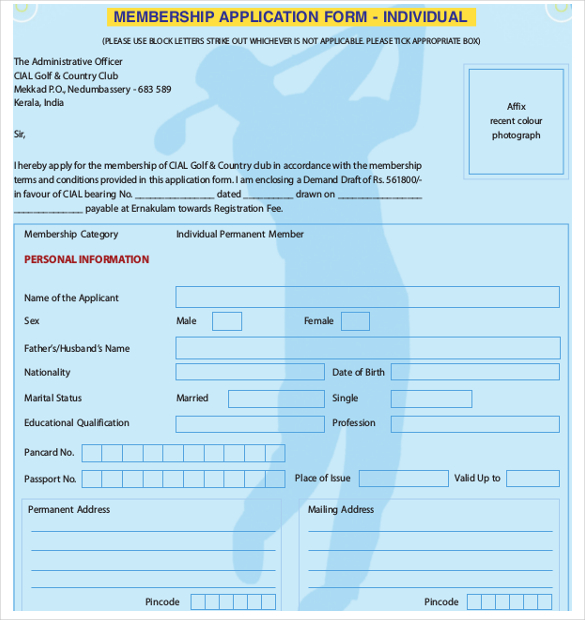 17+ Sample Club Application Templates - PDF, DOC