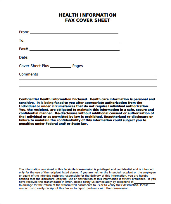 Free Fax Cover Sheet Template With Confidentiality Statement 
