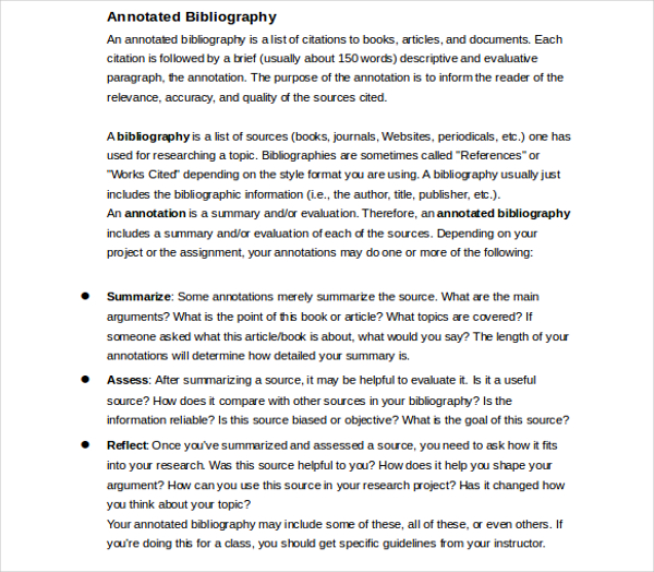 8+ MLA Annotated Bibliography Template - DOC, PDF