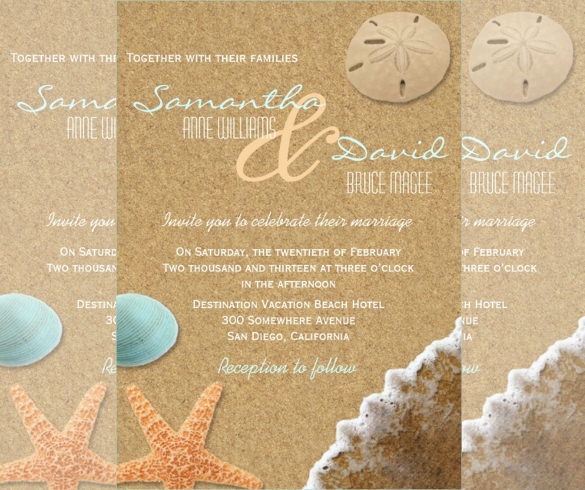 26 Beach Wedding Invitation Templates PSD AI Word