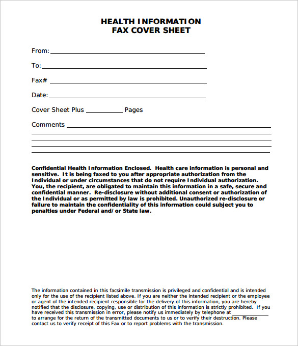 10 Medical Fax Cover Sheet Word PDF