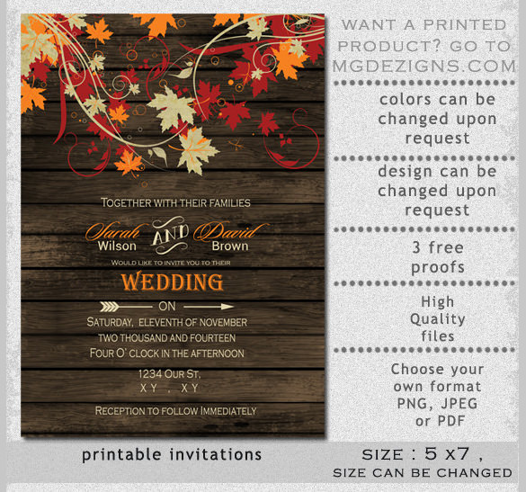 Free Fall Invitation Templates Printable