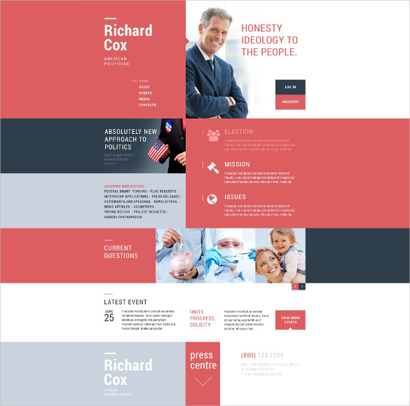 Political Leader Website Template Free Download FREE PRINTABLE TEMPLATES