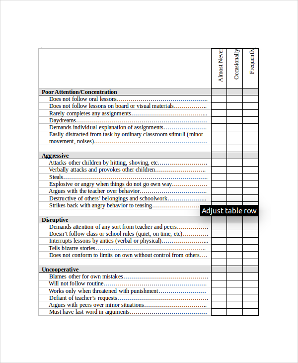 Free Printable Teacher Checklist Template Printable Templates