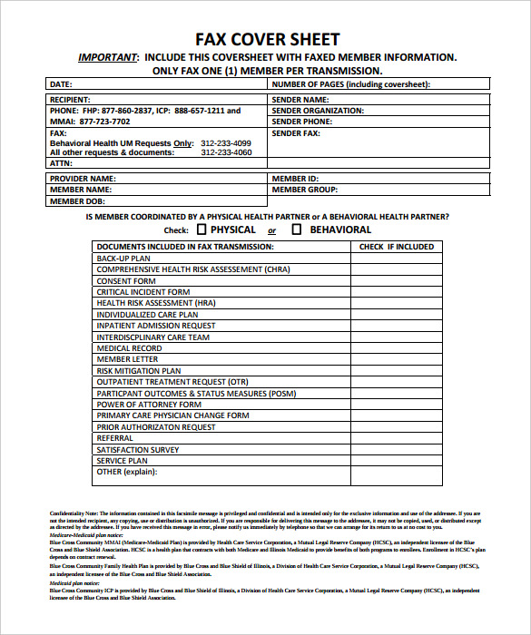 9+ Confidential Fax Cover Sheet Templates - DOC, PDF | Free & Premium ...