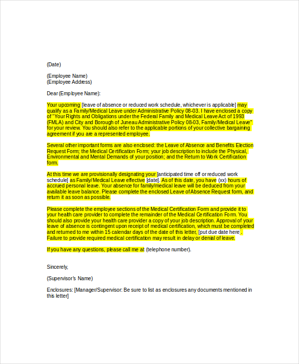 Medical Leave Letter - 13+ Free Word, Excel, PDF Documents Download