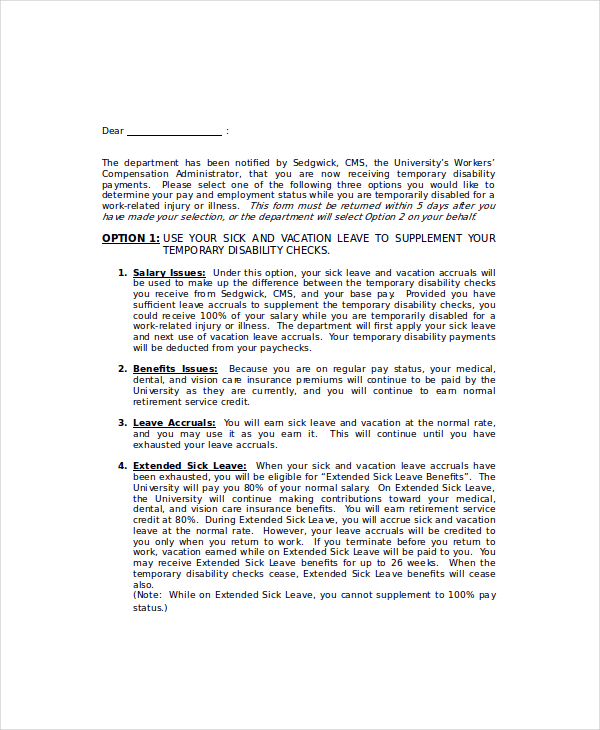 Medical Leave Letter - 13+ Free Word, Excel, PDF Documents Download