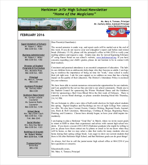 School Newsletter Template - 14+ Word, PDF, PSD Documents Download