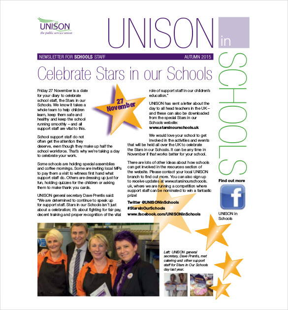 School Newsletter Template - 14+ Word, PDF, PSD Documents Download