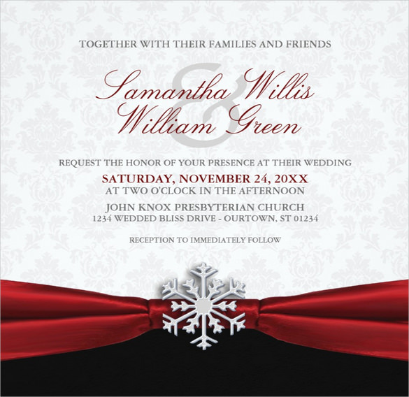 20 Winter Wedding Invitation JPG PSD Indesign Format Download