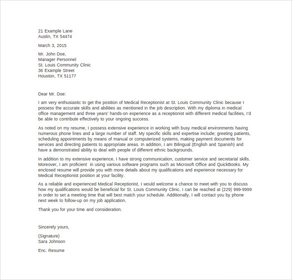 6 Medical Cover Letter Templates Free Sample Example Format Download 
