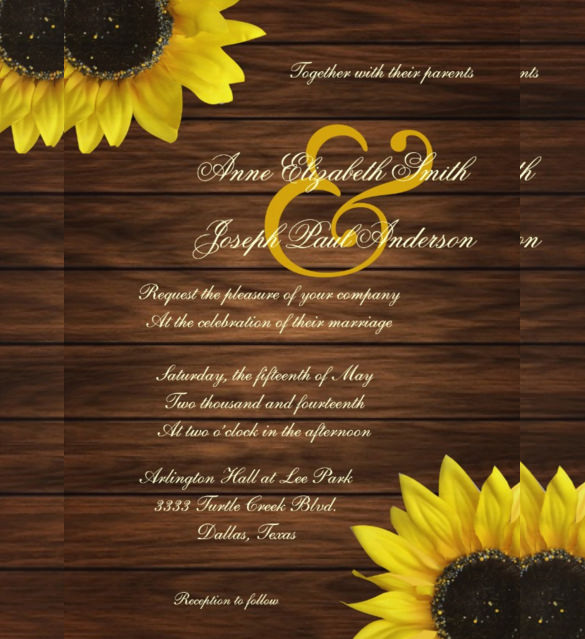 22 Sunflower Wedding Invitation Templates PSD AI Word InDesign Pages