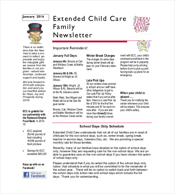 12+ Family Newsletter Templates | Free Word Templates