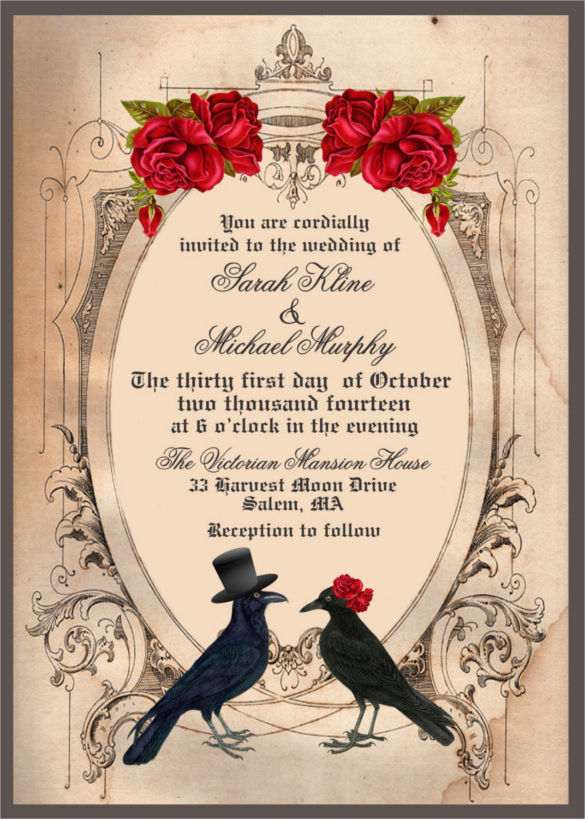 Free Printable Halloween Wedding Invitation Template Printable Templates