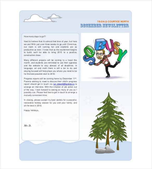 16 Holiday Newsletter Templates Free Sample Example Format Download 