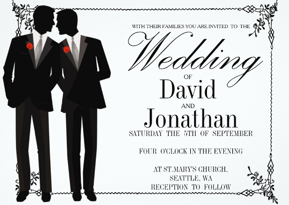 18 Gay Wedding Invitation Templates Free Sample Example Format Download