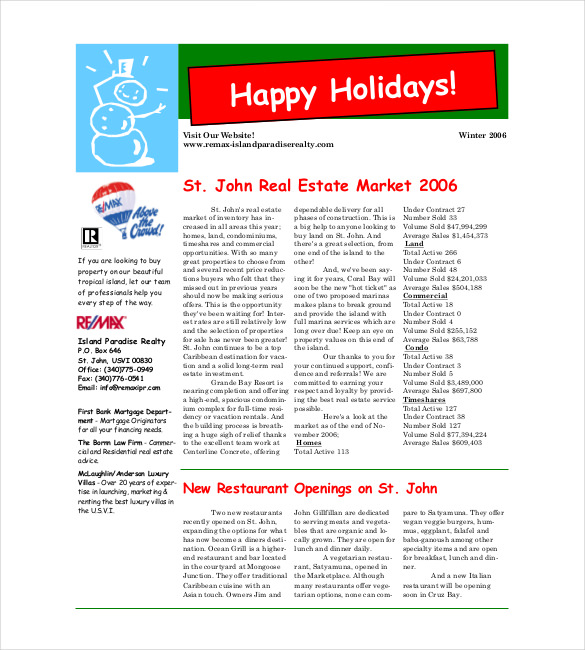 19 Christmas Newsletter Templates PSD
