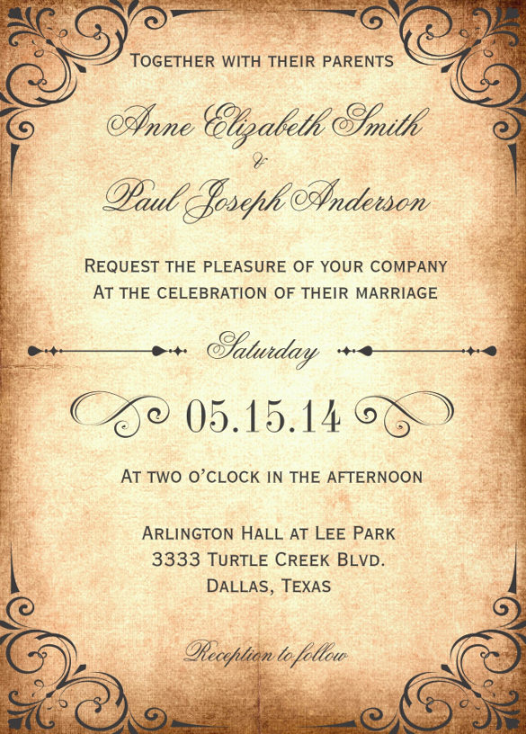 Wedding Invite Wording Templates DocTemplates