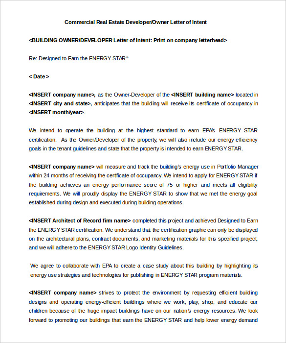 15+ FREE Real Estate Letter Of Intent Templates - Free Sample, Example ...