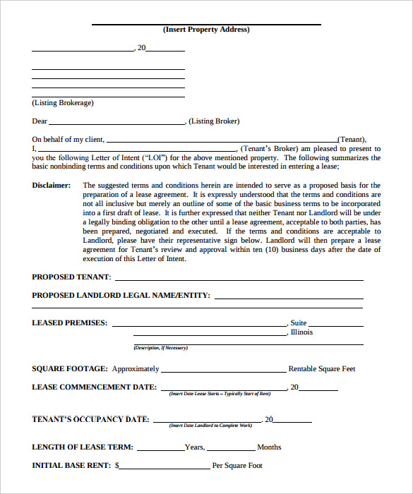  Letter Of Intent To Renew Contract Of Lease Letter Format For