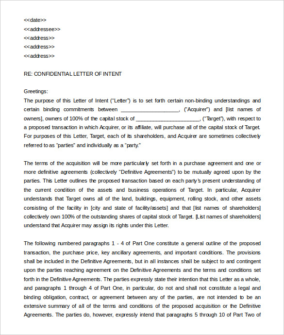 23+ Business Letter Of Intent Templates - PDF, DOC