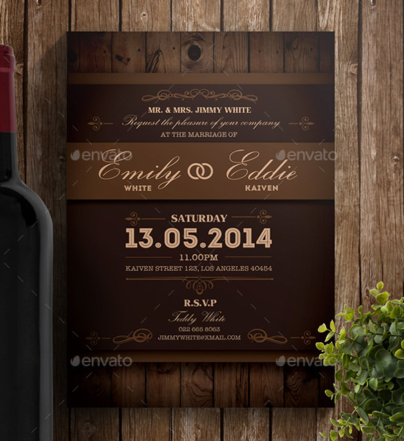 28+ Rustic Wedding Invitation Design Templates - PSD, AI