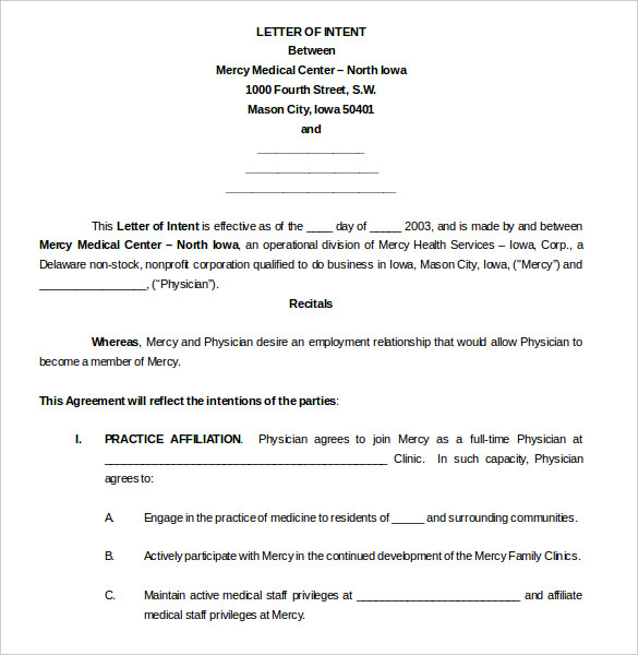 14+ Sample Employment Letter of Intent Templates - PDF, DOC